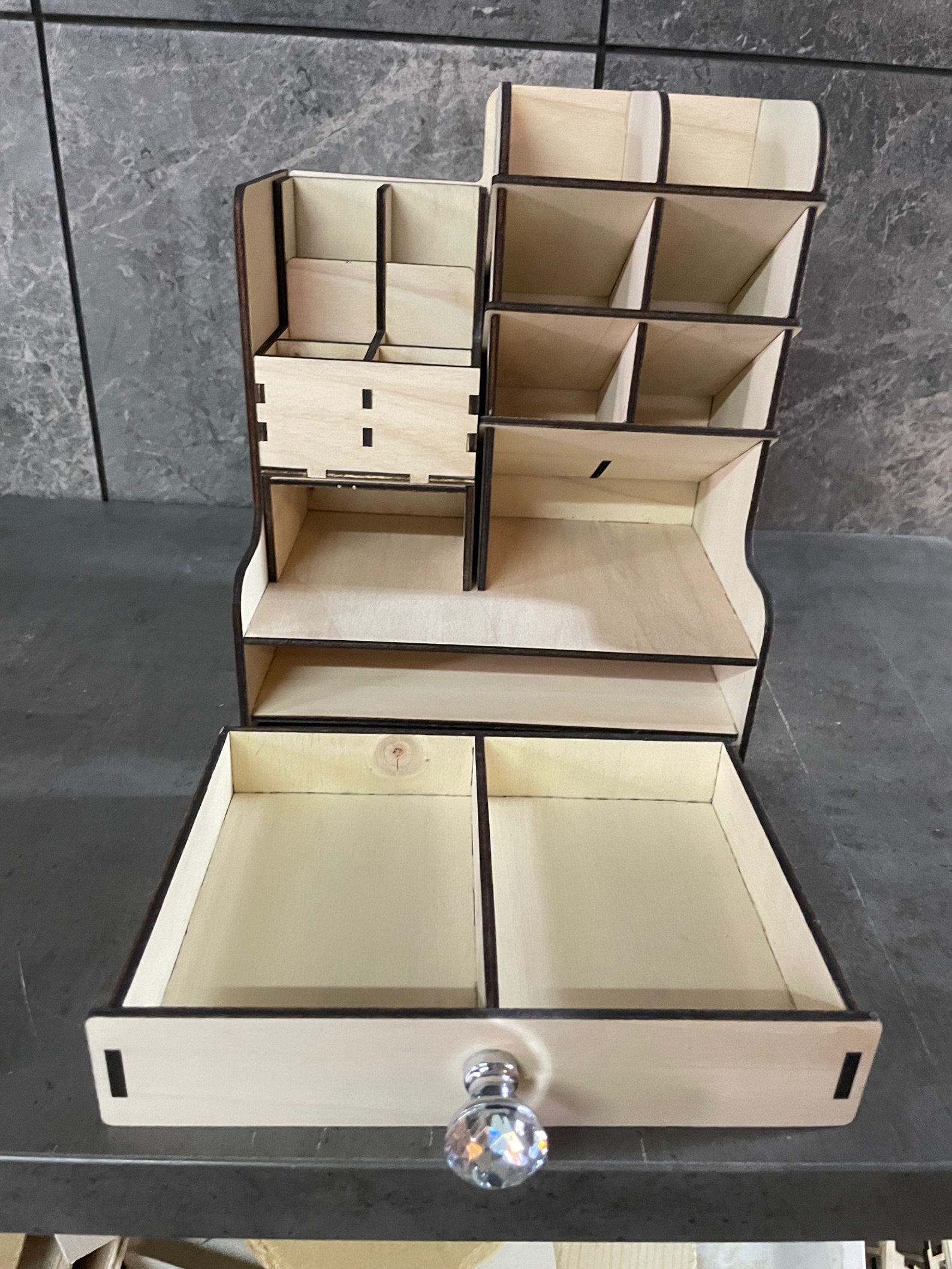 Unique Desk Organizer: Laser-cuttable DXF File - Create Your Own Piece ...