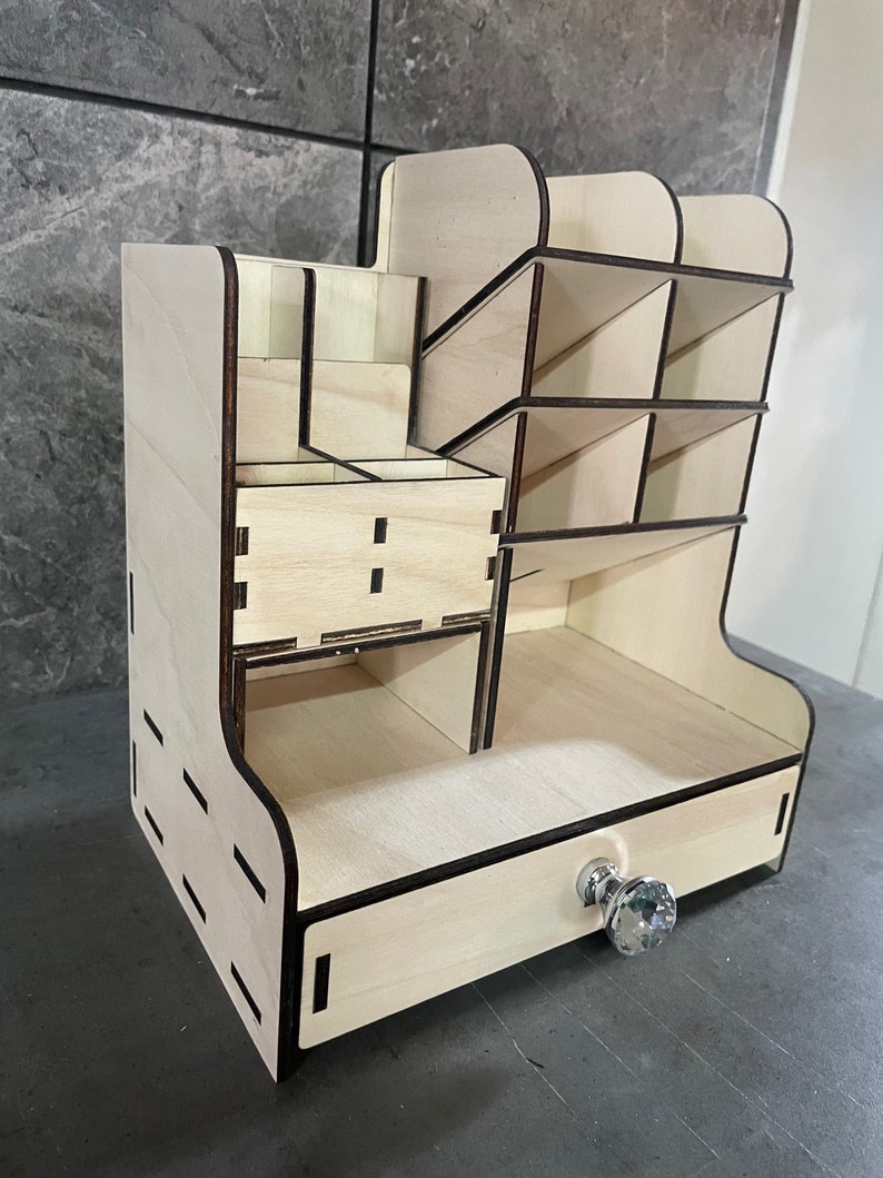 Unique Desk Organizer: Laser-cuttable DXF File - Create Your Own Piece ...