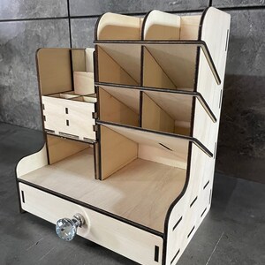 Unique Desk Organizer: Laser-cuttable DXF File - Create Your Own Piece ...