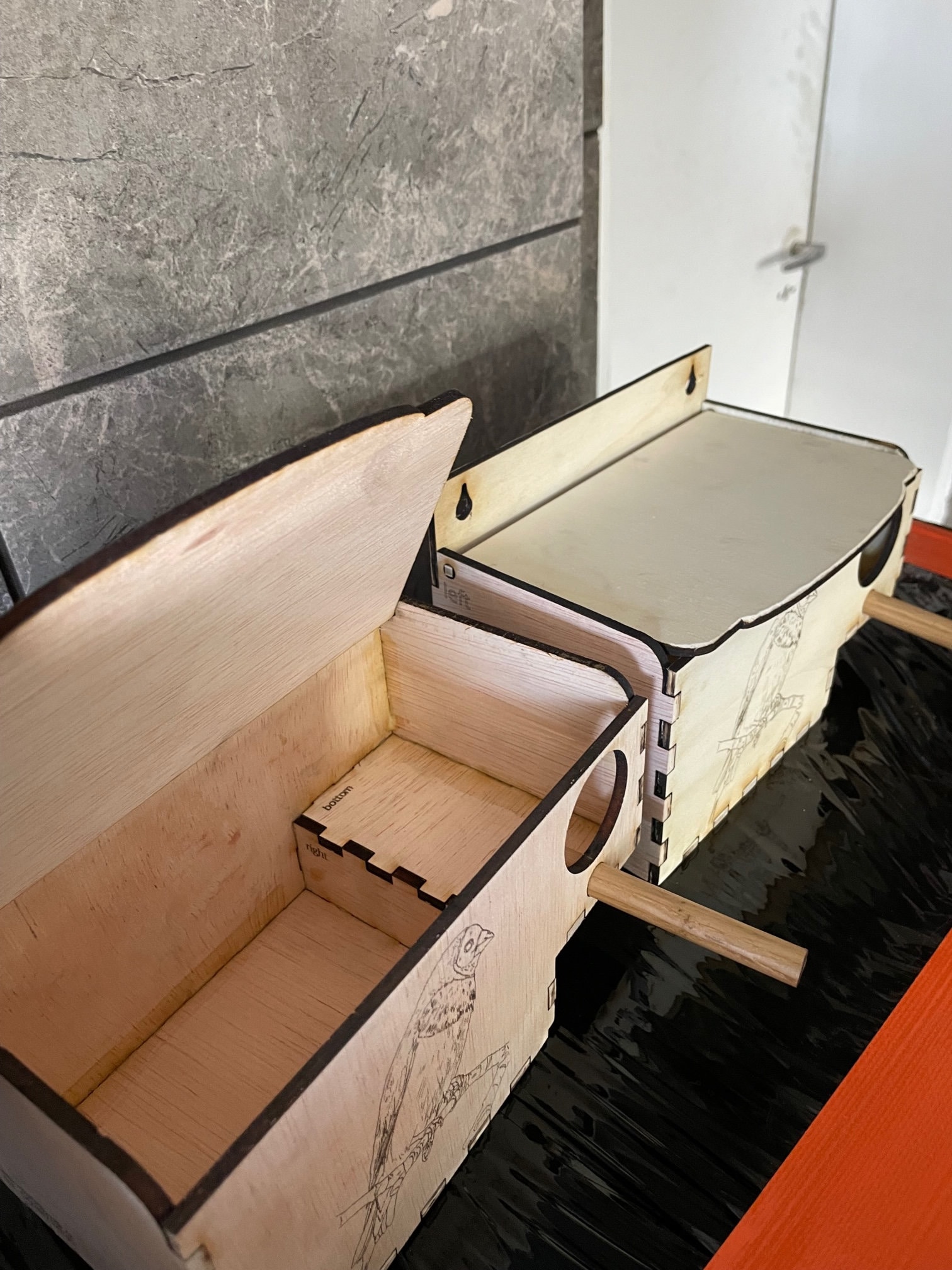 Laser DXF - Nesting Box for Zebra Finch Amadyna Mewka Trzeciniak ...