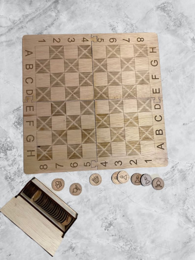DIY Board Game Set: Checkers and Chess - Digital DXF File Included - Etsy