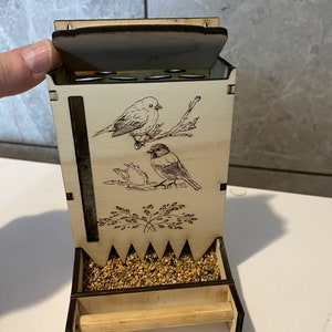 DXF Seed Feeder and Dispenser 450g 4mm Plywood Amadina Canary Zebra ...