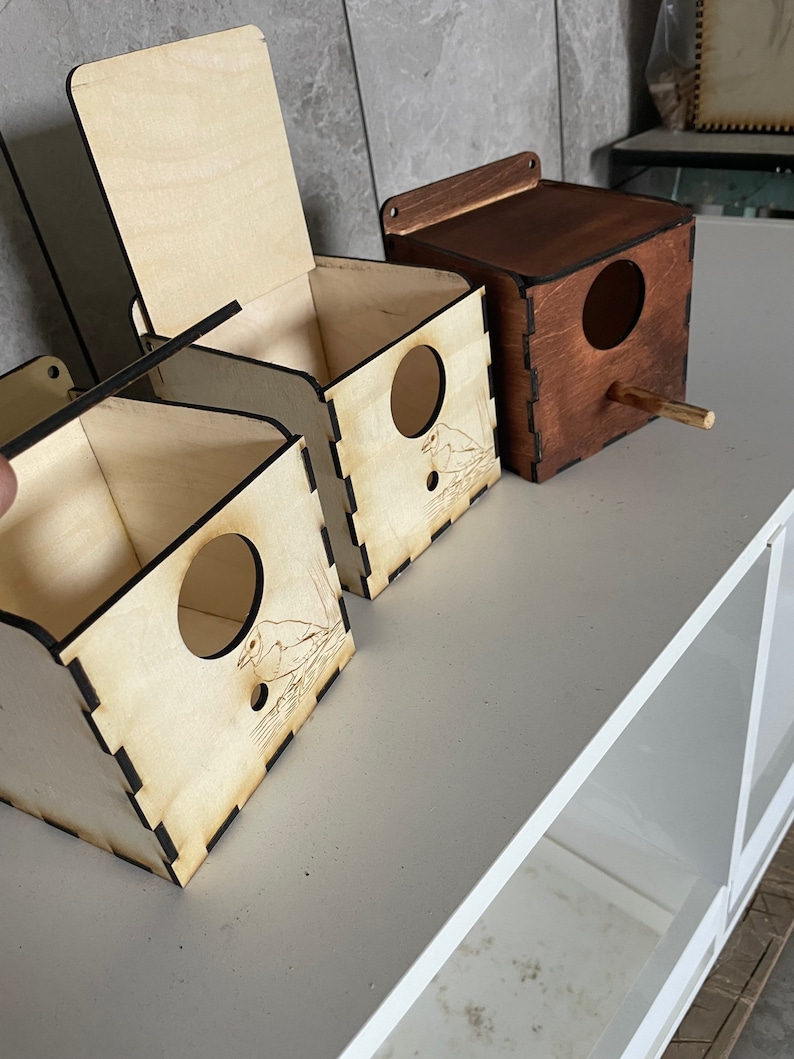 Laser Cut Bird Nesting Box 110x110 4mm DXF File - Etsy