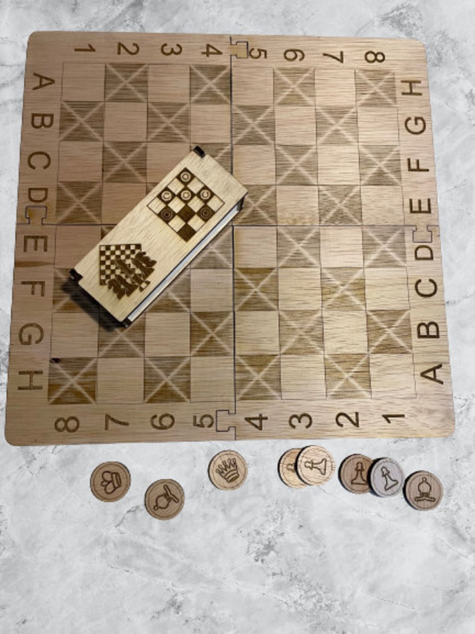 DIY Board Game Set: Checkers and Chess - Digital DXF File Included - Etsy