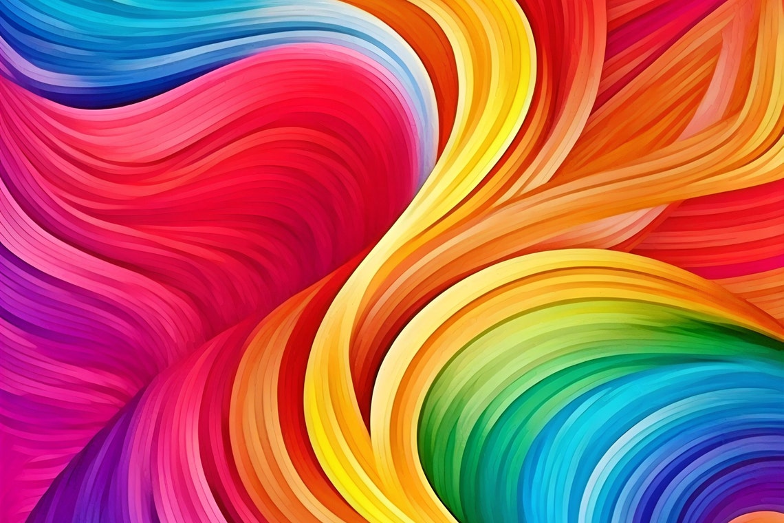 20-rainbow Pattern Design - Bold and Colorful Wall Art - Etsy