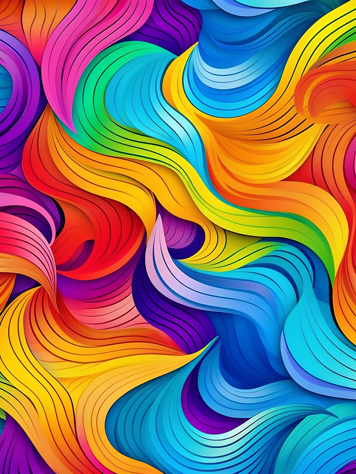 20-rainbow Pattern Design - Bold and Colorful Wall Art - Etsy