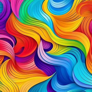 20-rainbow Pattern Design - Bold and Colorful Wall Art - Etsy