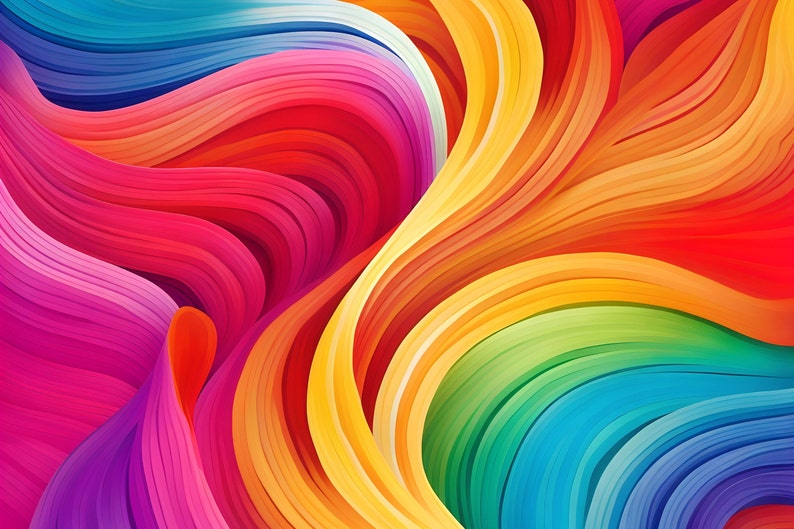 20-rainbow Pattern Design - Bold and Colorful Wall Art - Etsy