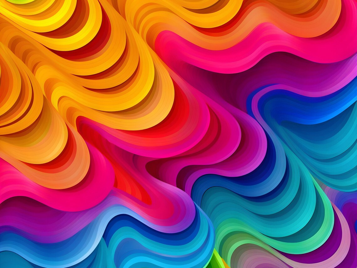 20-rainbow Pattern Design - Bold and Colorful Wall Art - Etsy