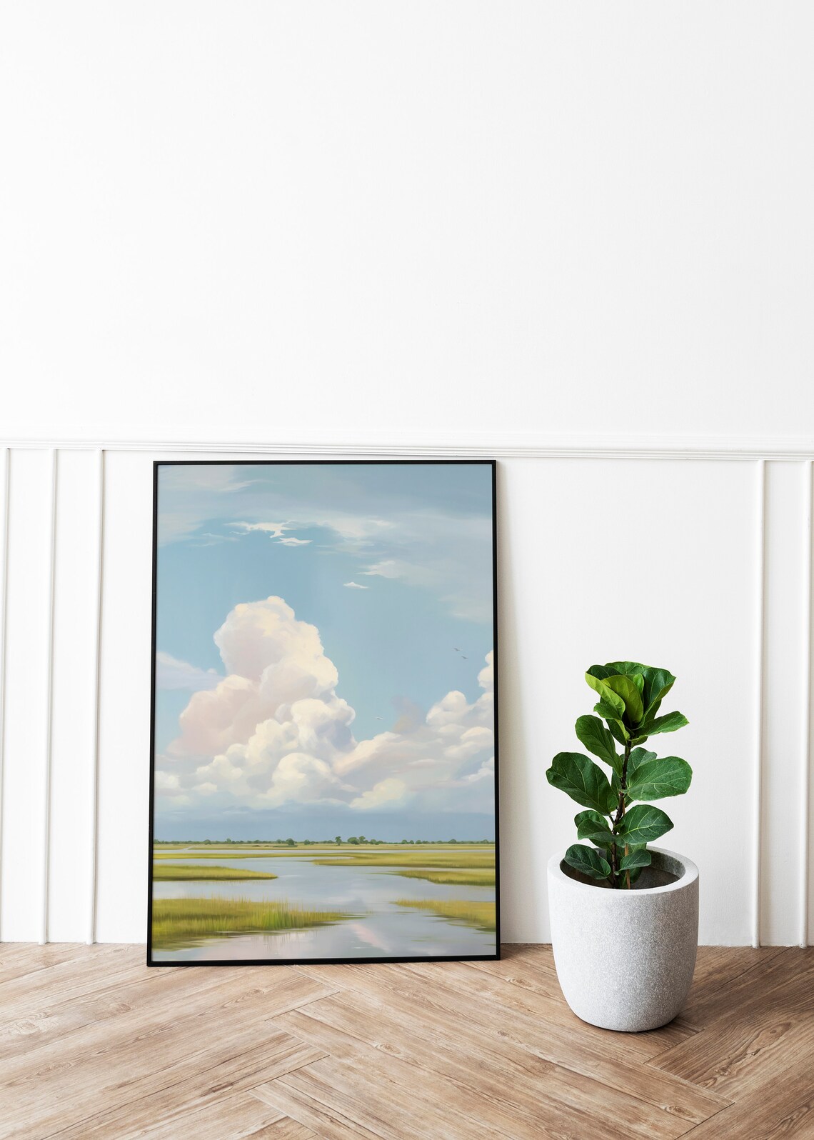 Seascape Painting. Scenic Landscape Artwork. Abstract Landscape ...