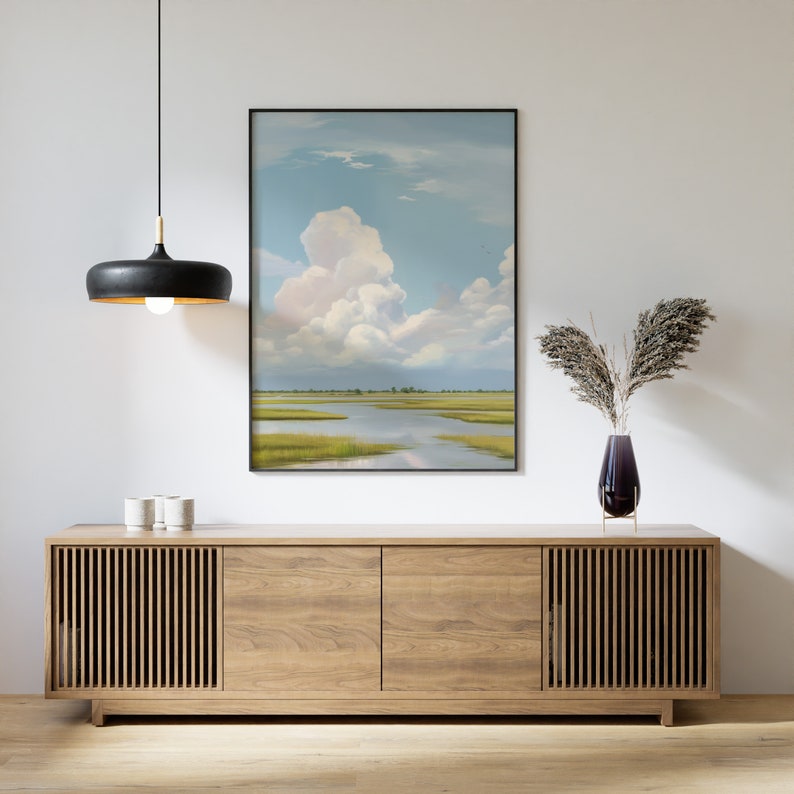 Seascape Painting. Scenic Landscape Artwork. Abstract Landscape ...