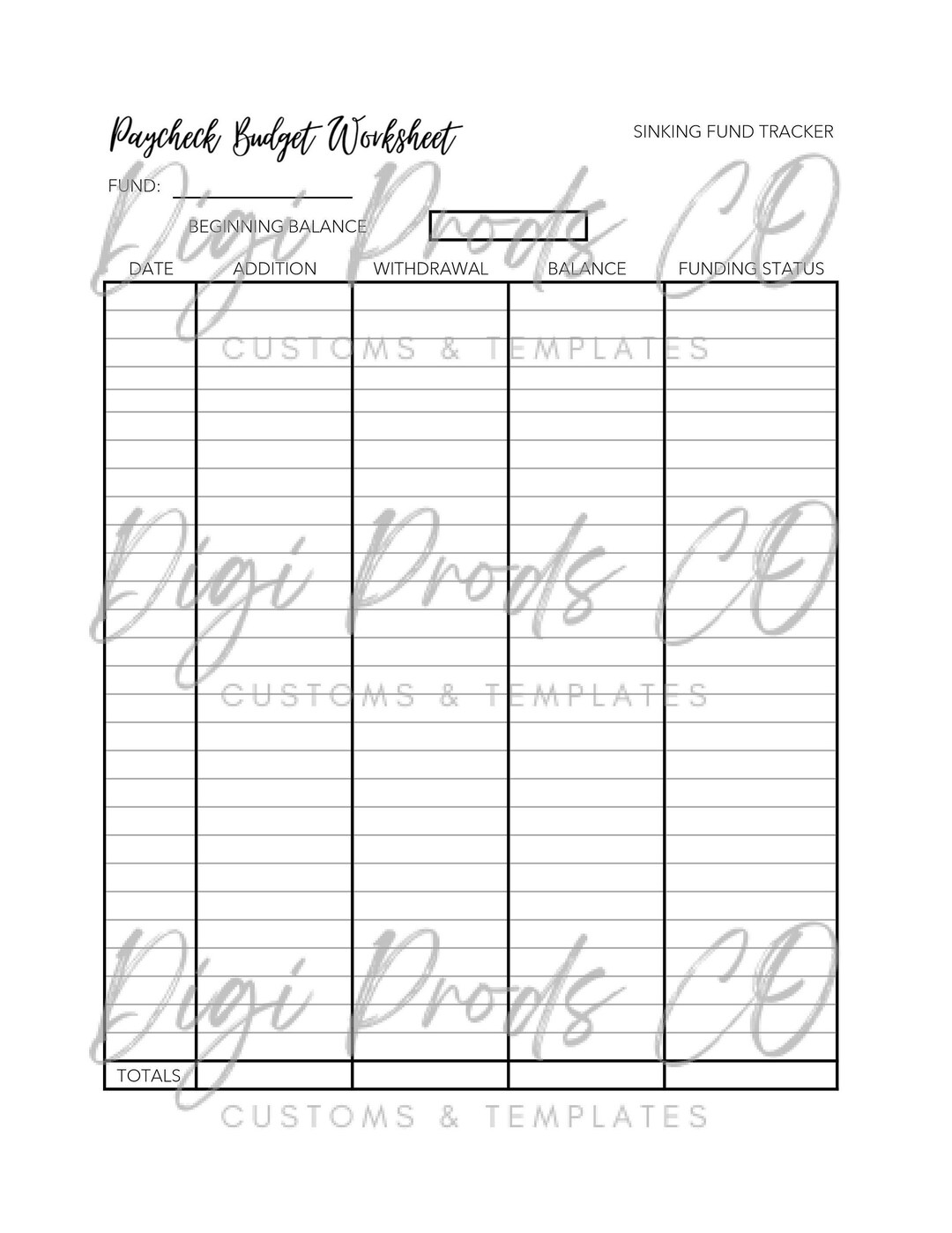 Budget Worksheets Minimal Digital Download - Etsy