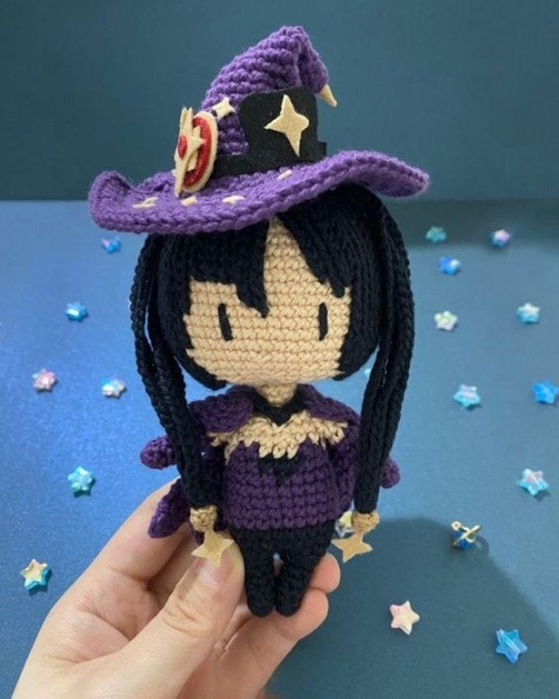 Handmade Mona in Genshin Impact, Crochet Genshin Impact, Amigurumi Mona Doll, Gift for Genshin ...