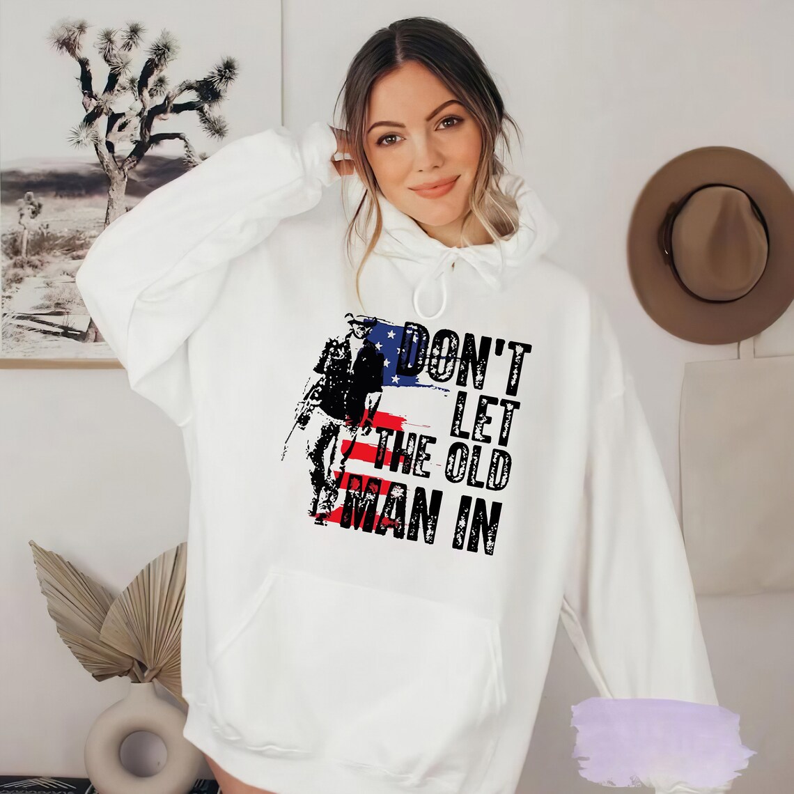 Vintage "don't Let the Old Man In" American Flag T-shirt - Etsy
