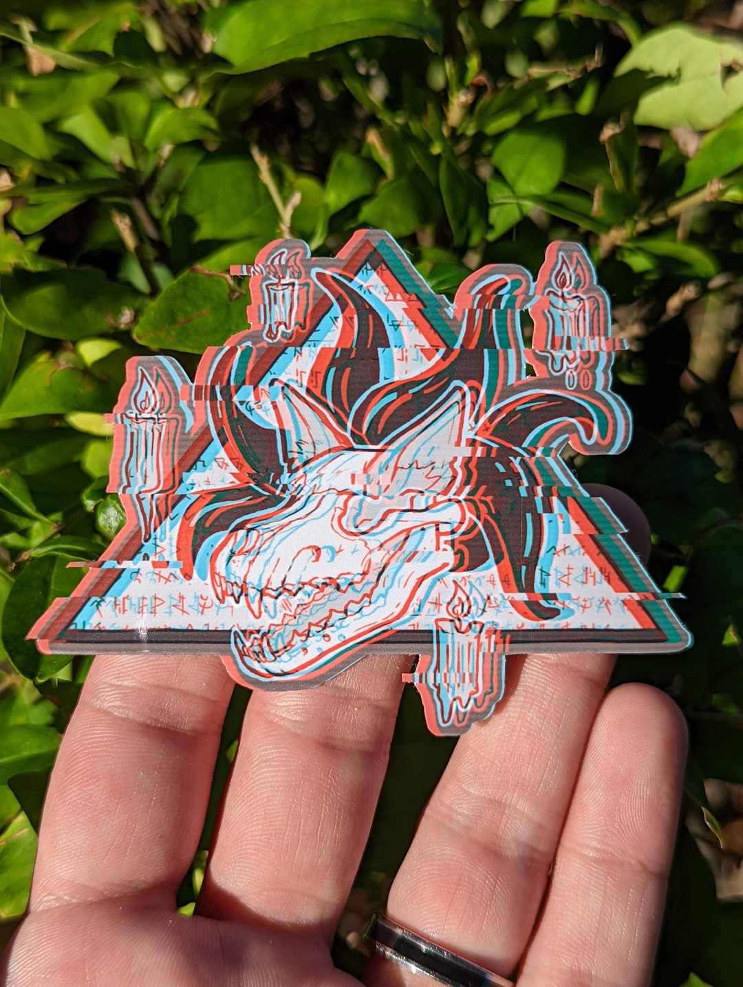 Glitch Skull Waterproof Sticker, Water Bottle, Laptop, Phone Stickers ...