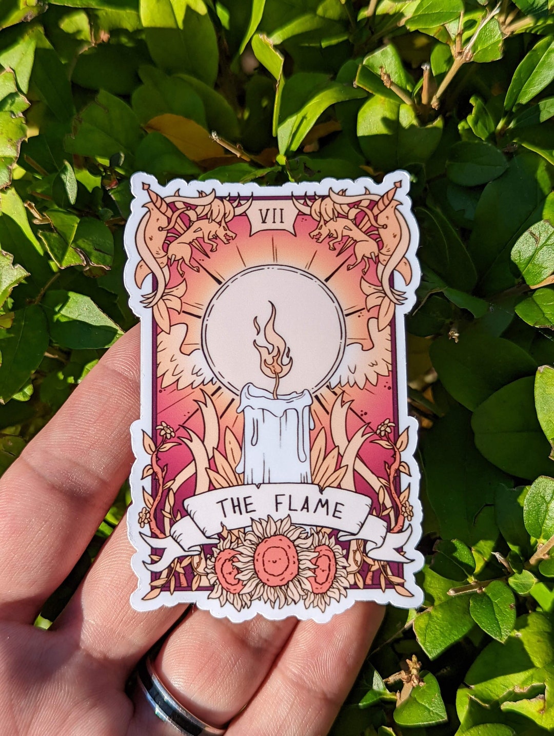 The Flame Tarot Card Waterproof Sticker, Water Bottle, Laptop, Phone ...