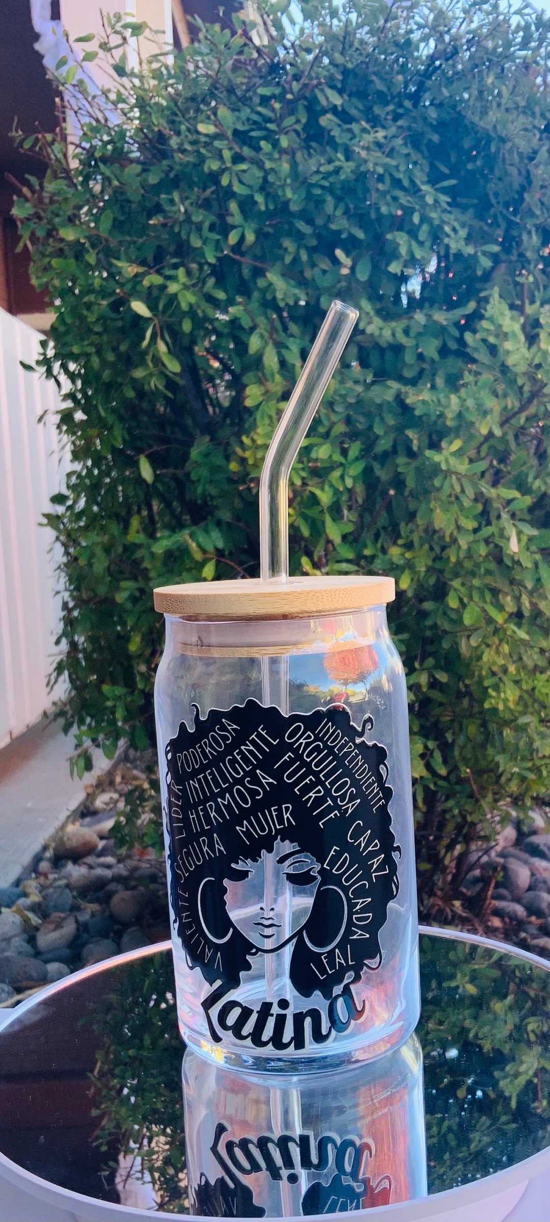 Latina Libby Glass Cup | Latina Drink | 16oz W/lid & Straw | Latina(o ...