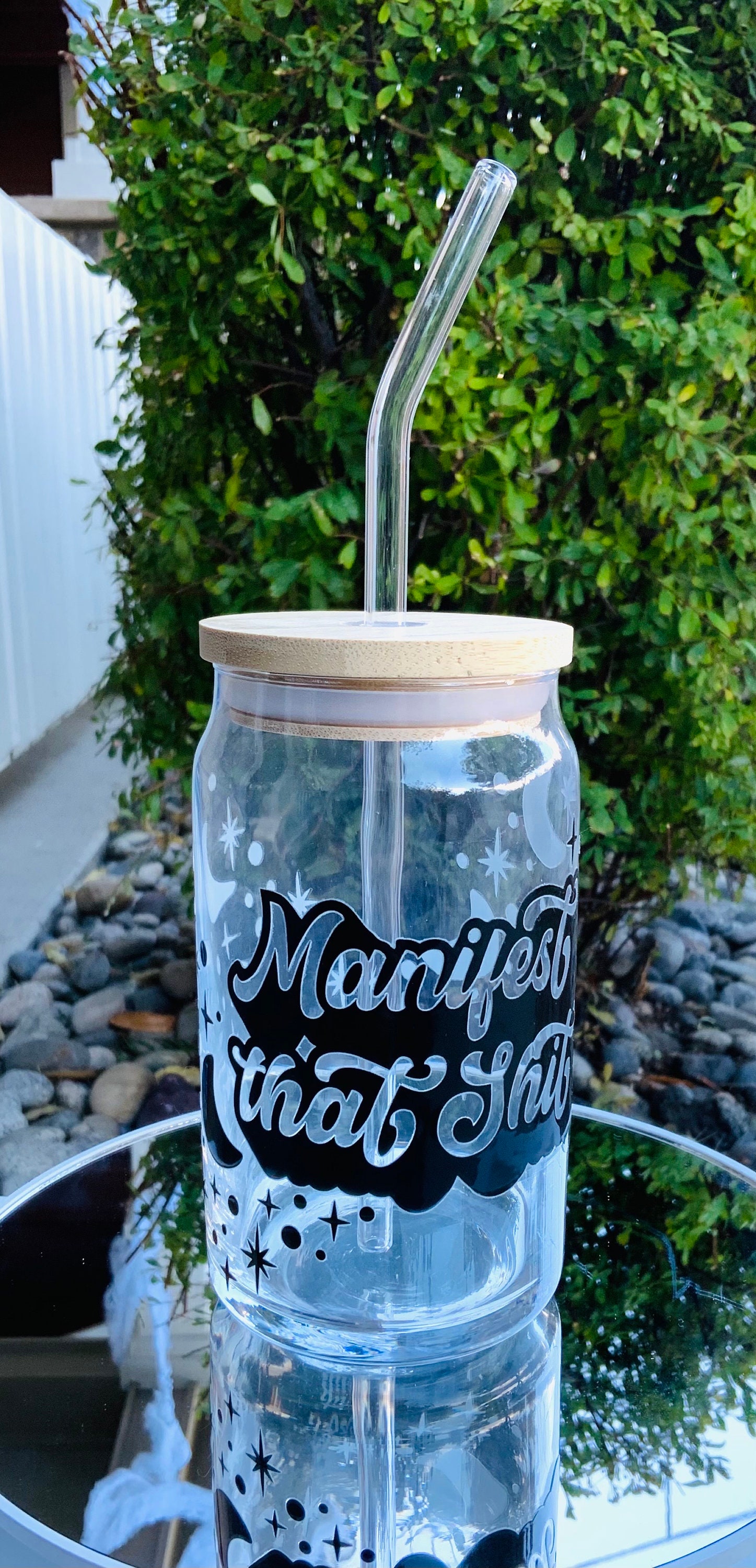 Manifest That Shit Boho Libbey Glass Cup Manifest Libbey 16 Oz Can ...