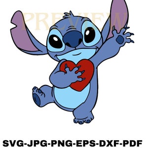 Stitch in Love Svg, Heart Svg, Valentines Day - Etsy