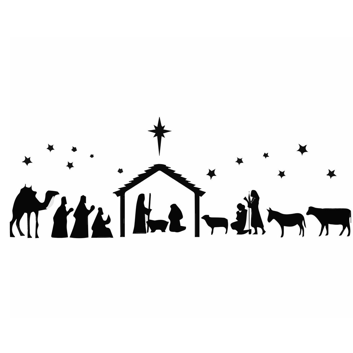 Nativity Scene SVG, Nativity SVG, PNG, Eps, Dxf, Jpg Instant Digital ...