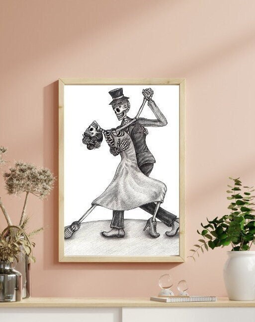 Dancing Skeletons Halloween Skeletons Halloween Skeletons - Etsy