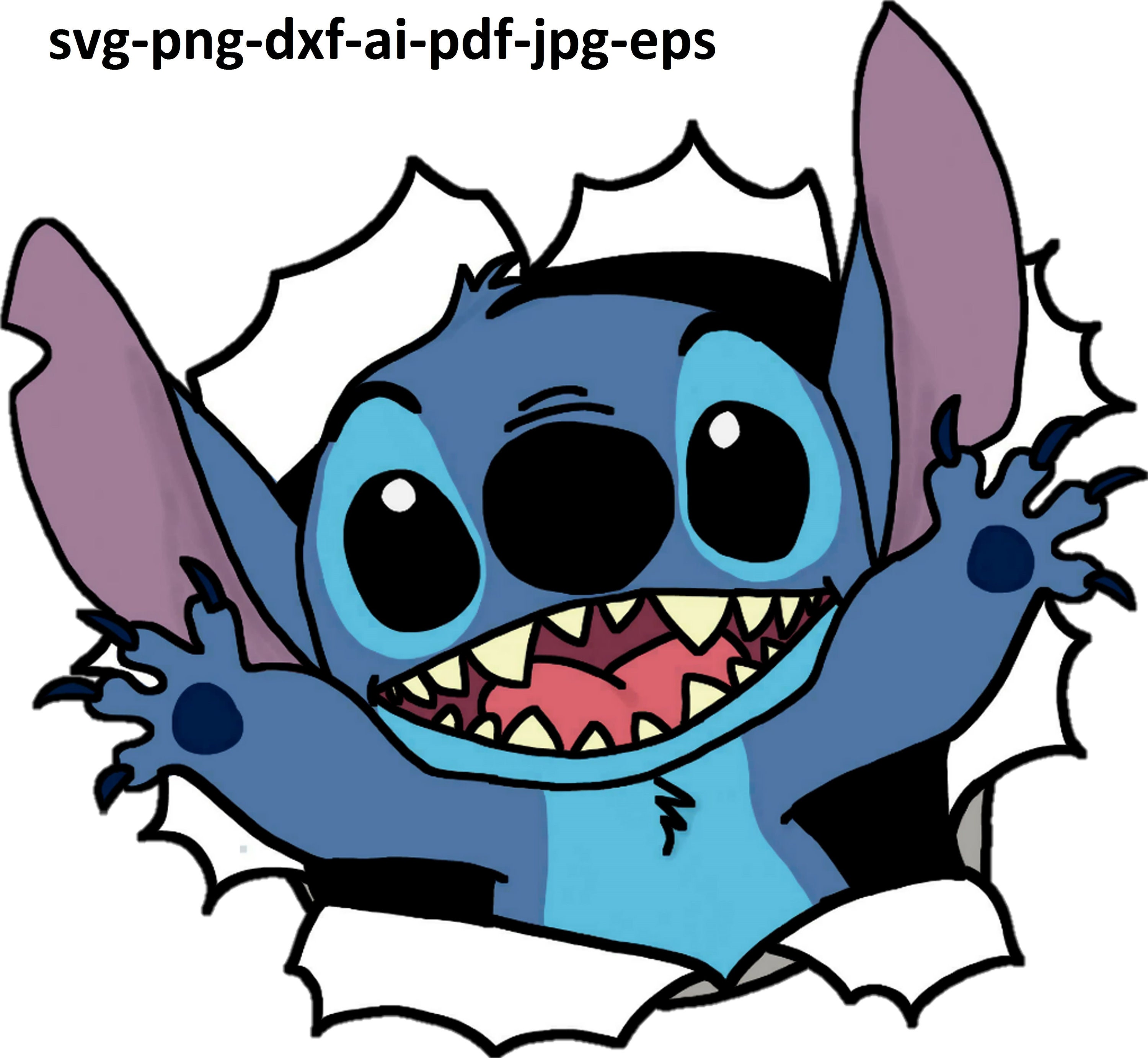 Stitch- Svg, Png, Pdf, Dxf, Lilo and Stitch Hello Clipart - Etsy