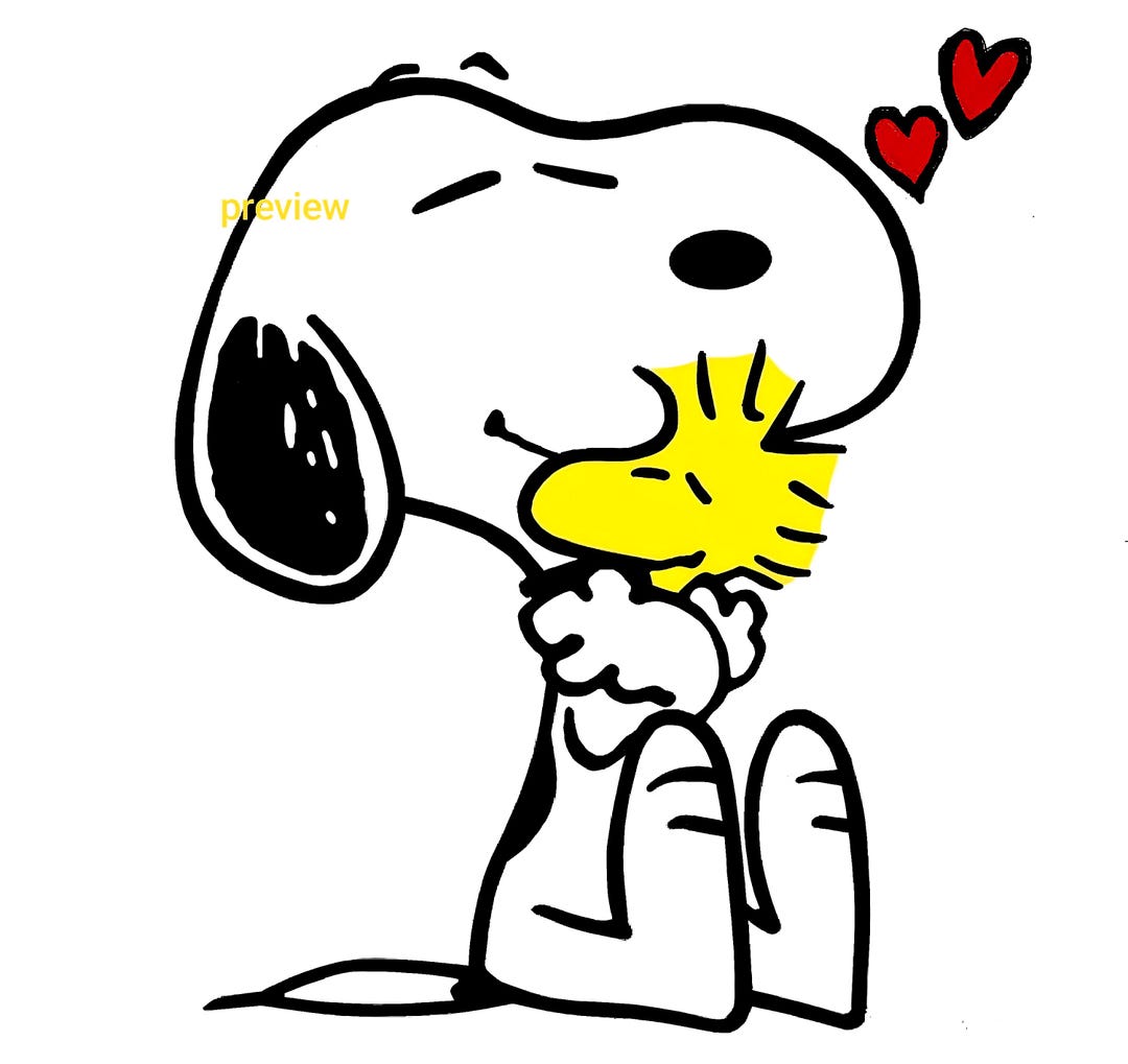 Snoopy Hugs Woodstock svg png clipart, silueta de archivo cortado, PNG ...
