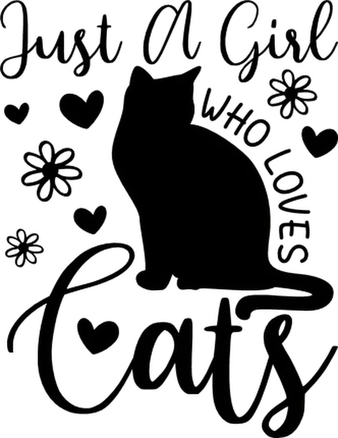 A Girl Who Loves Cats SVG, Cat Lover Svg, Cats SVG, Animal Silhouette ...