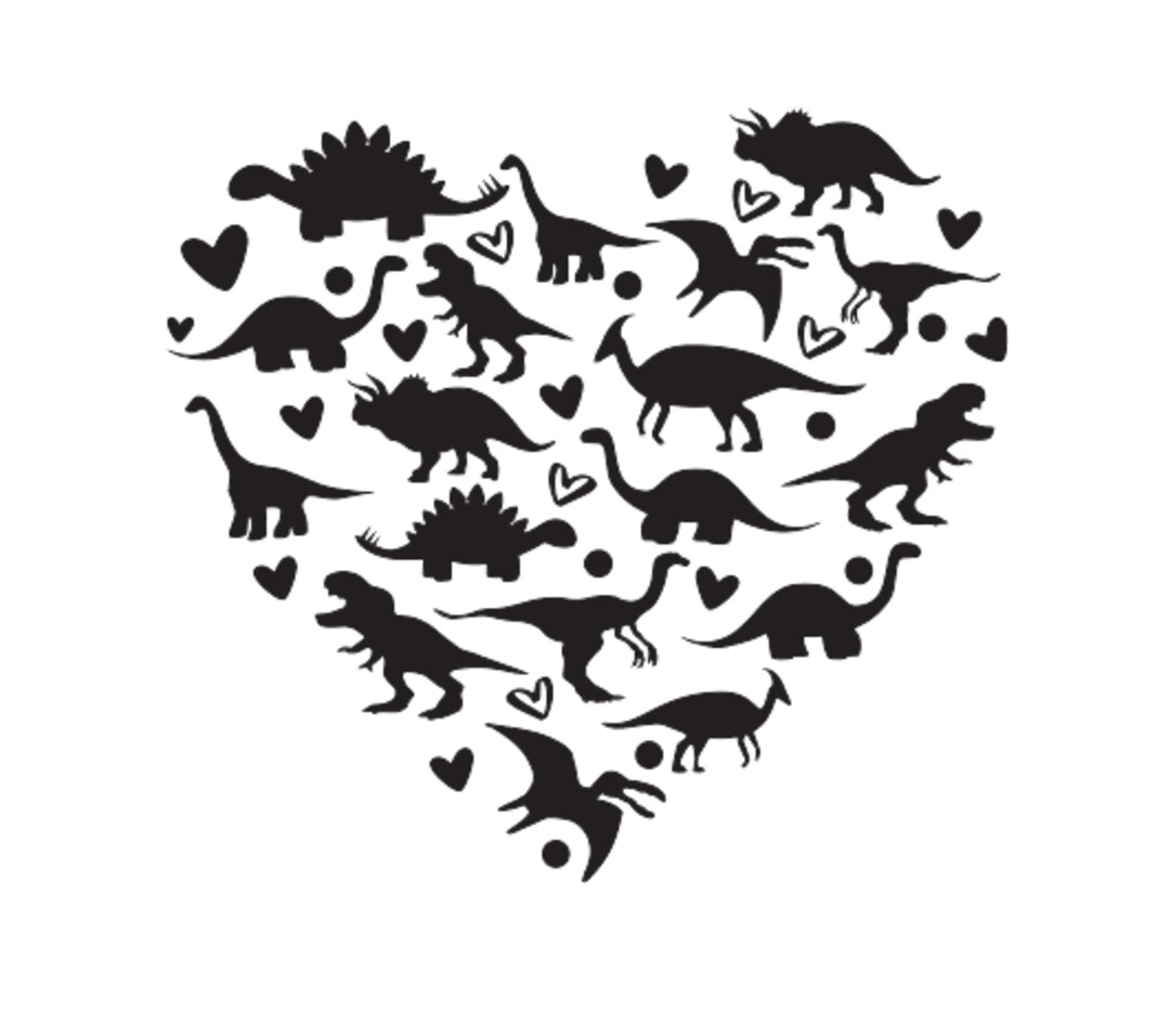 Dinosaur Heart SVG, Valentine Dinosaur SVG, Dinosaur SVG, Valentine's ...