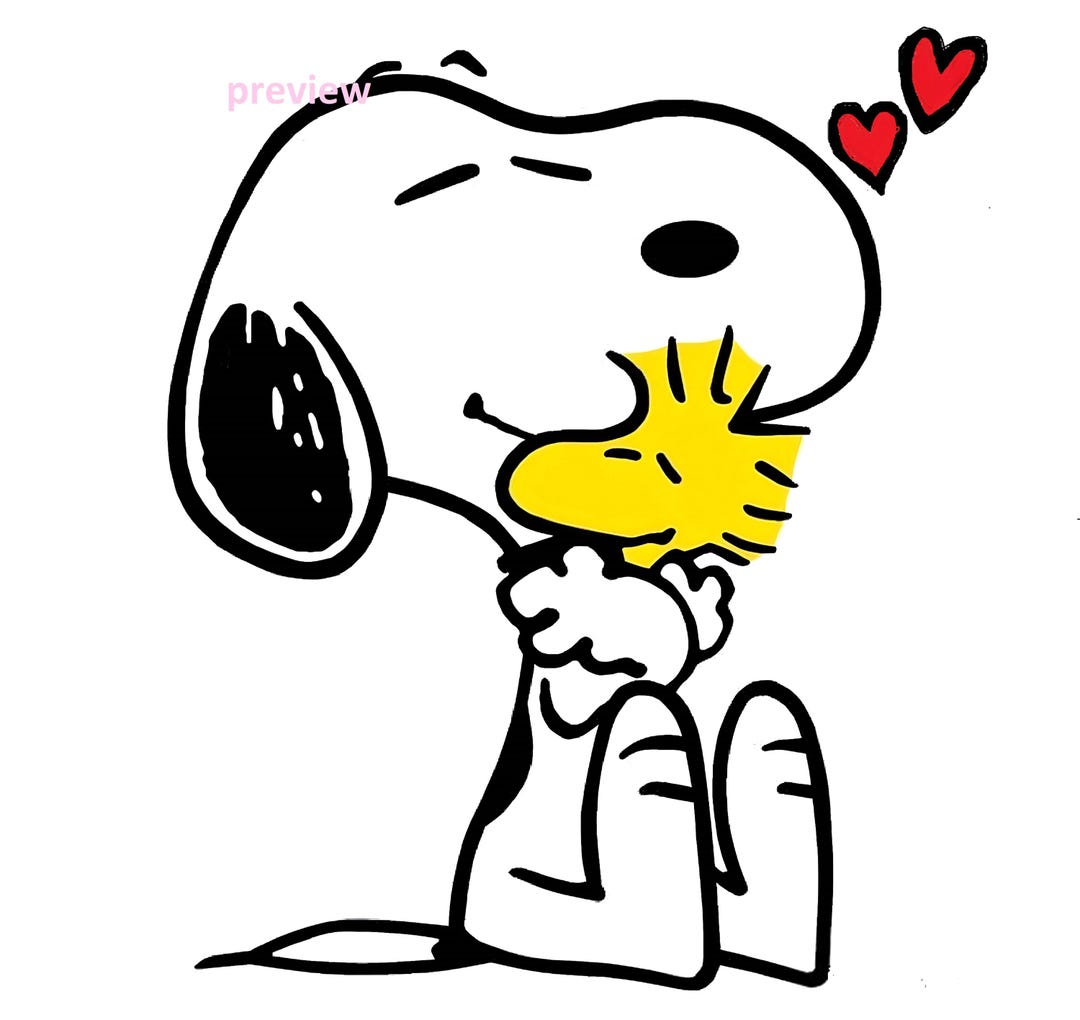 Snoopy Hug Woodstock SVG File, Digital Cut File, Peanuts Vector ...