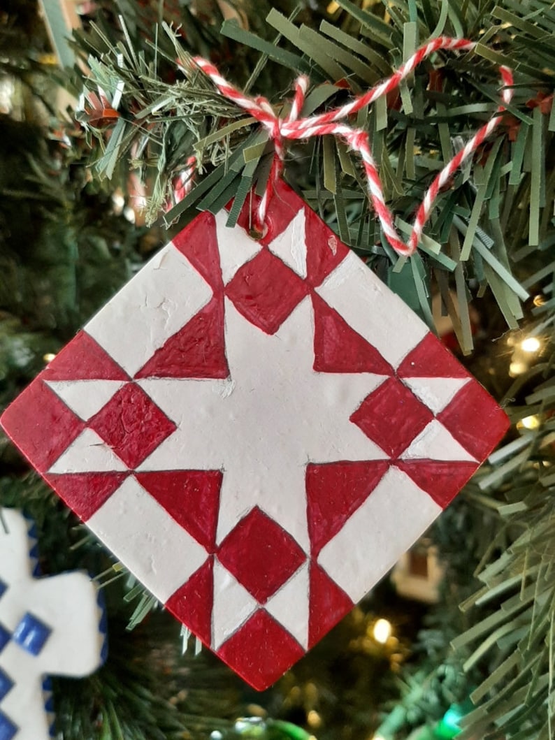 Hand Painted Quilt Square Ornaments - Etsy