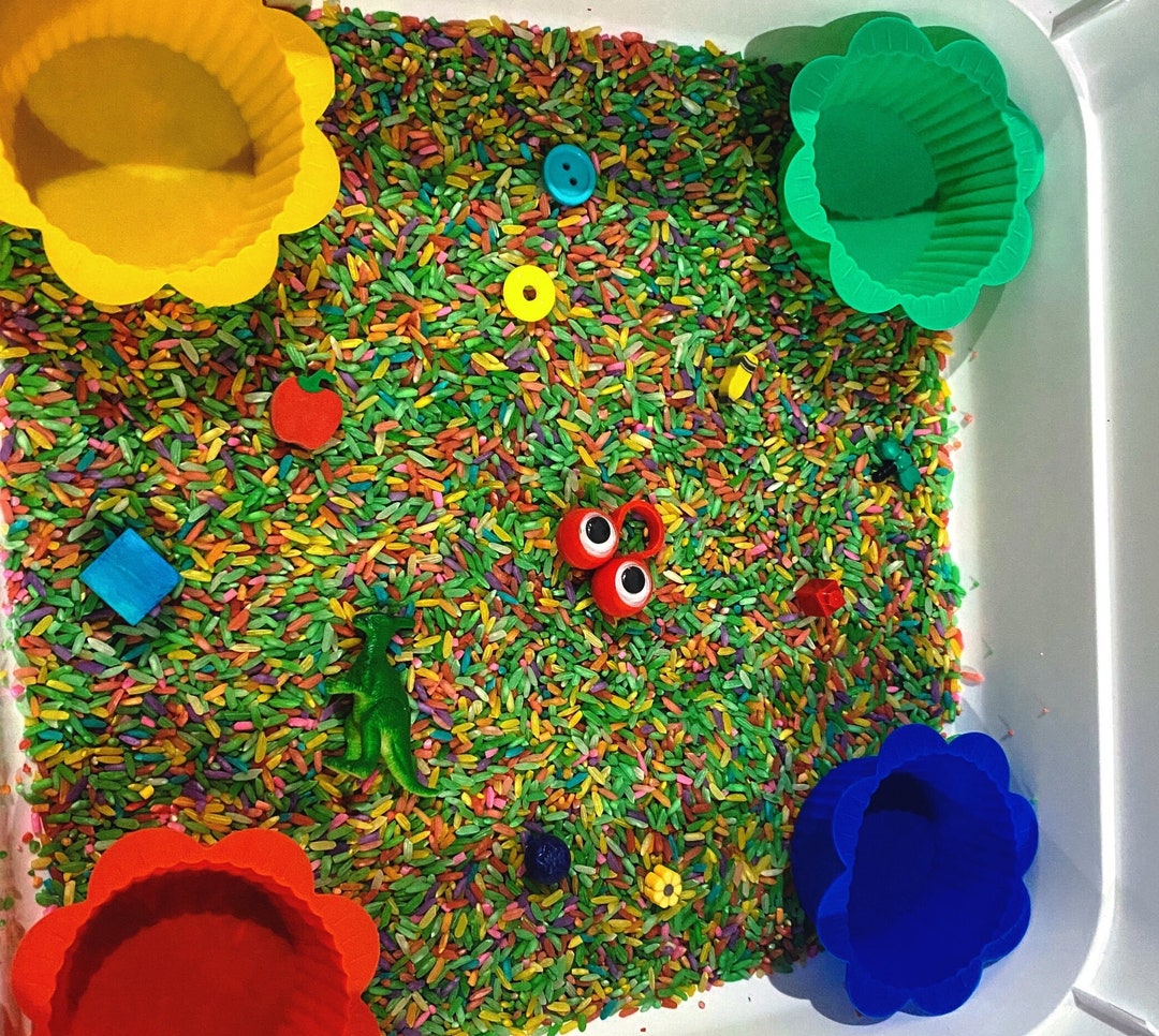 Rainbow Sensory Bin/ Object Pairing/ Color Sorting Sensory Bin - Etsy