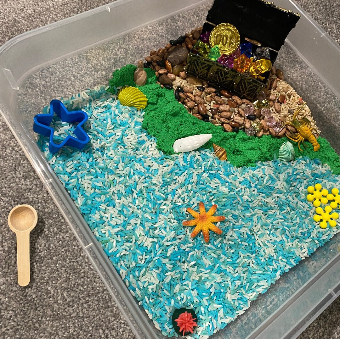 Summer Pirate Sensory Bin/ Buried Treasure Sensory Bin /ocean Sensory ...