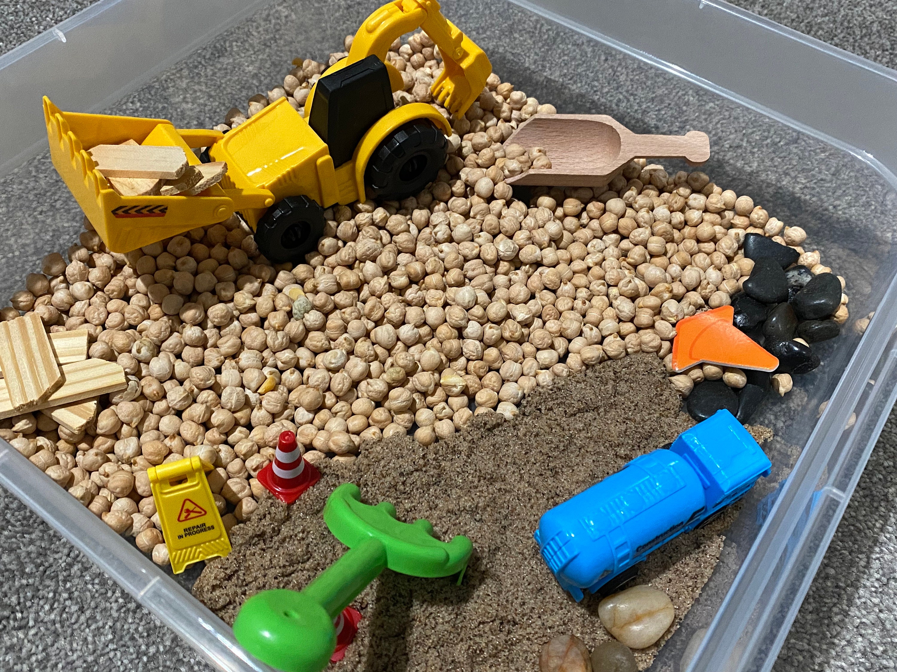 Construction Sensory Bin/gravel Sensory /construction Zone - Etsy