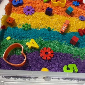 Rainbow Sensory Bin/ Colors and Numbers Sensory Bin - Etsy