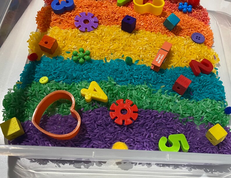 Rainbow Sensory Bin/ Colors and Numbers Sensory Bin - Etsy