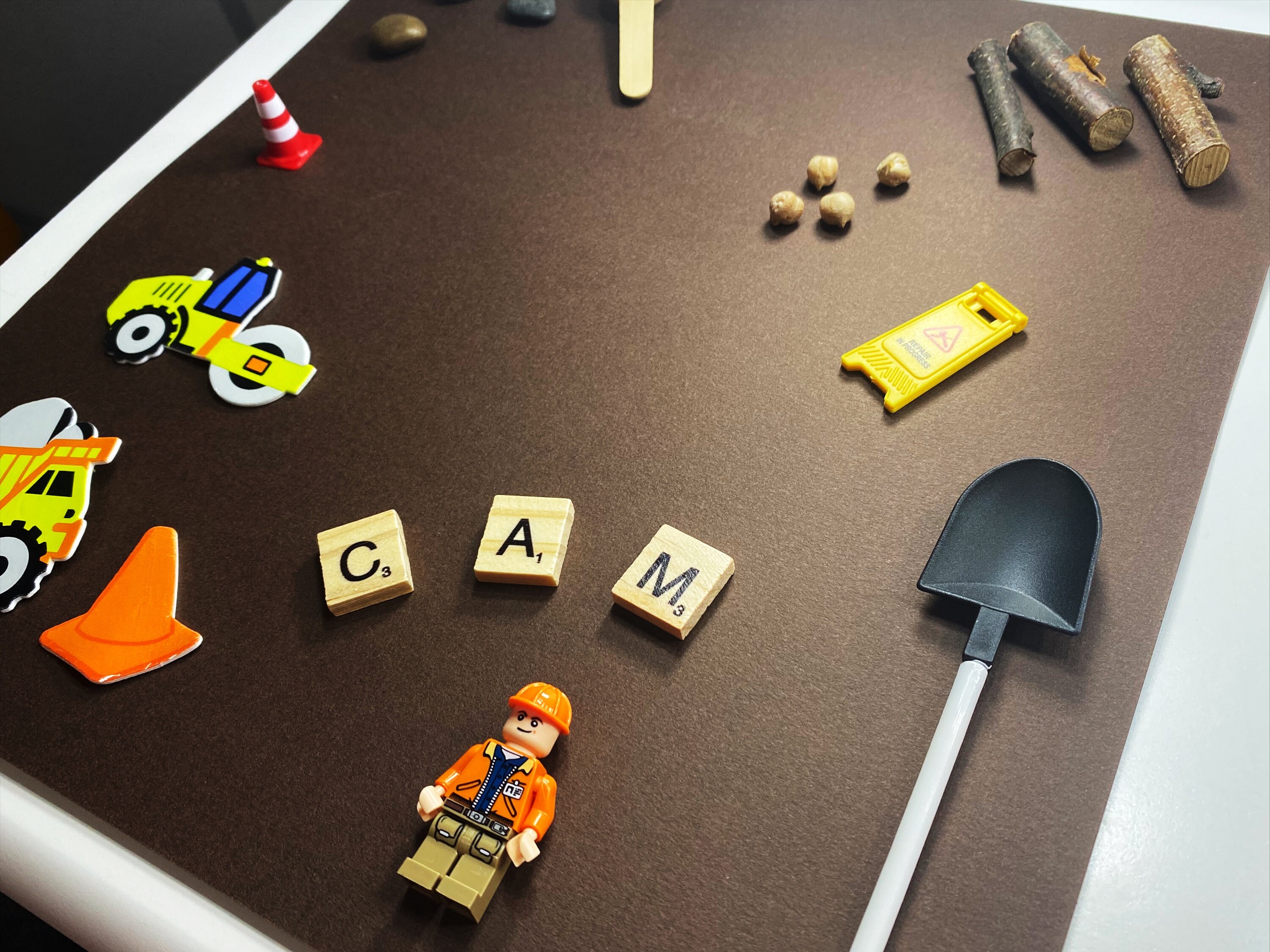 Construction Worker Sensory Bin/gravel Sensory /construction Zone ...