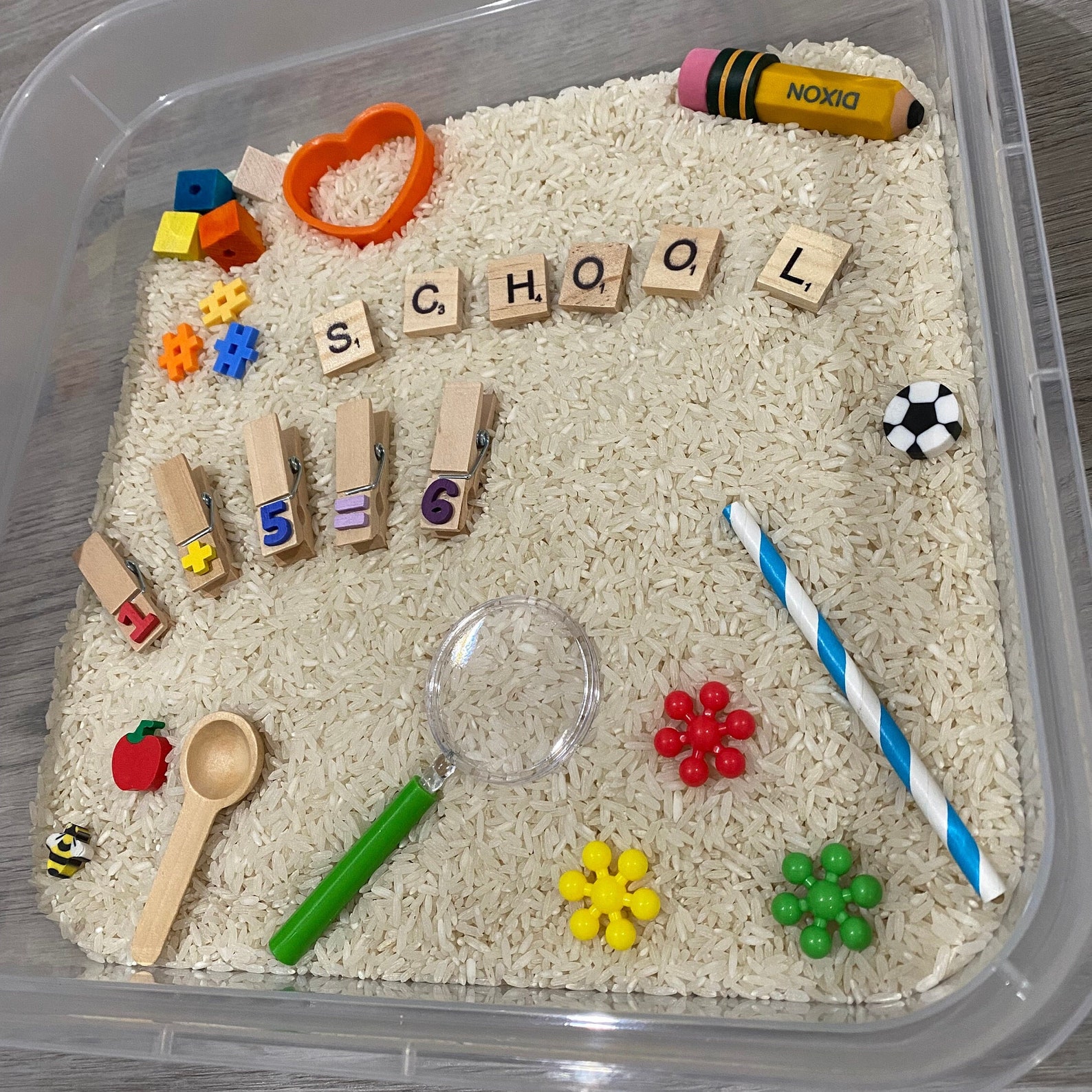 Back to School Sensory Bin/ School Sensory Bin - Etsy