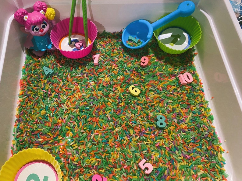Sesame Street Sensory Bin/letters and Colors Sensory Bin/ Numbers ...
