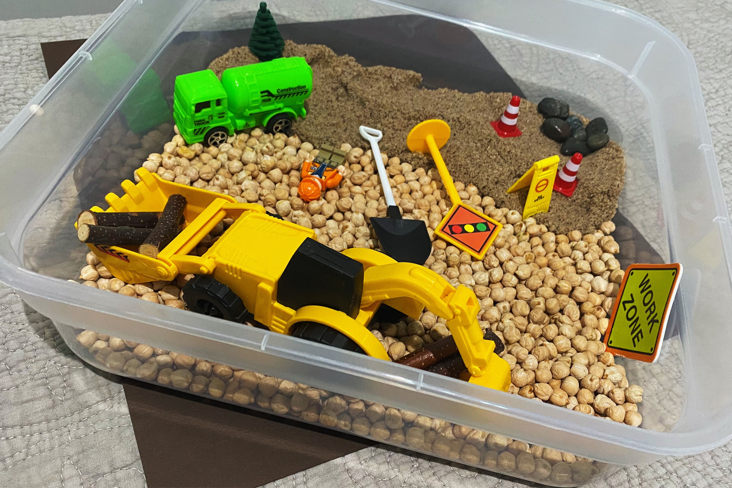 Construction Worker Sensory Bin/gravel Sensory /construction Zone ...