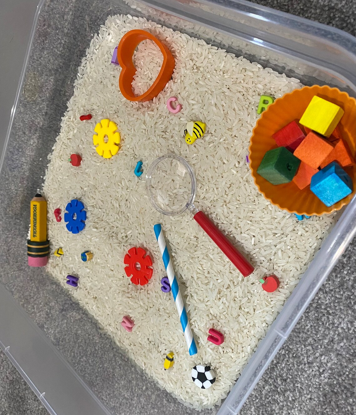 Back to School Sensory Bin/ School Sensory Bin - Etsy