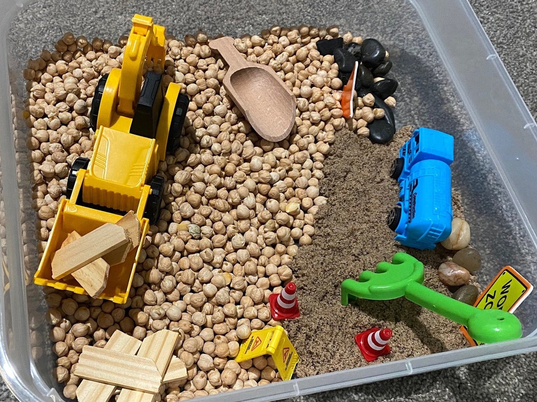 Construction Sensory Bin/gravel Sensory /construction Zone - Etsy