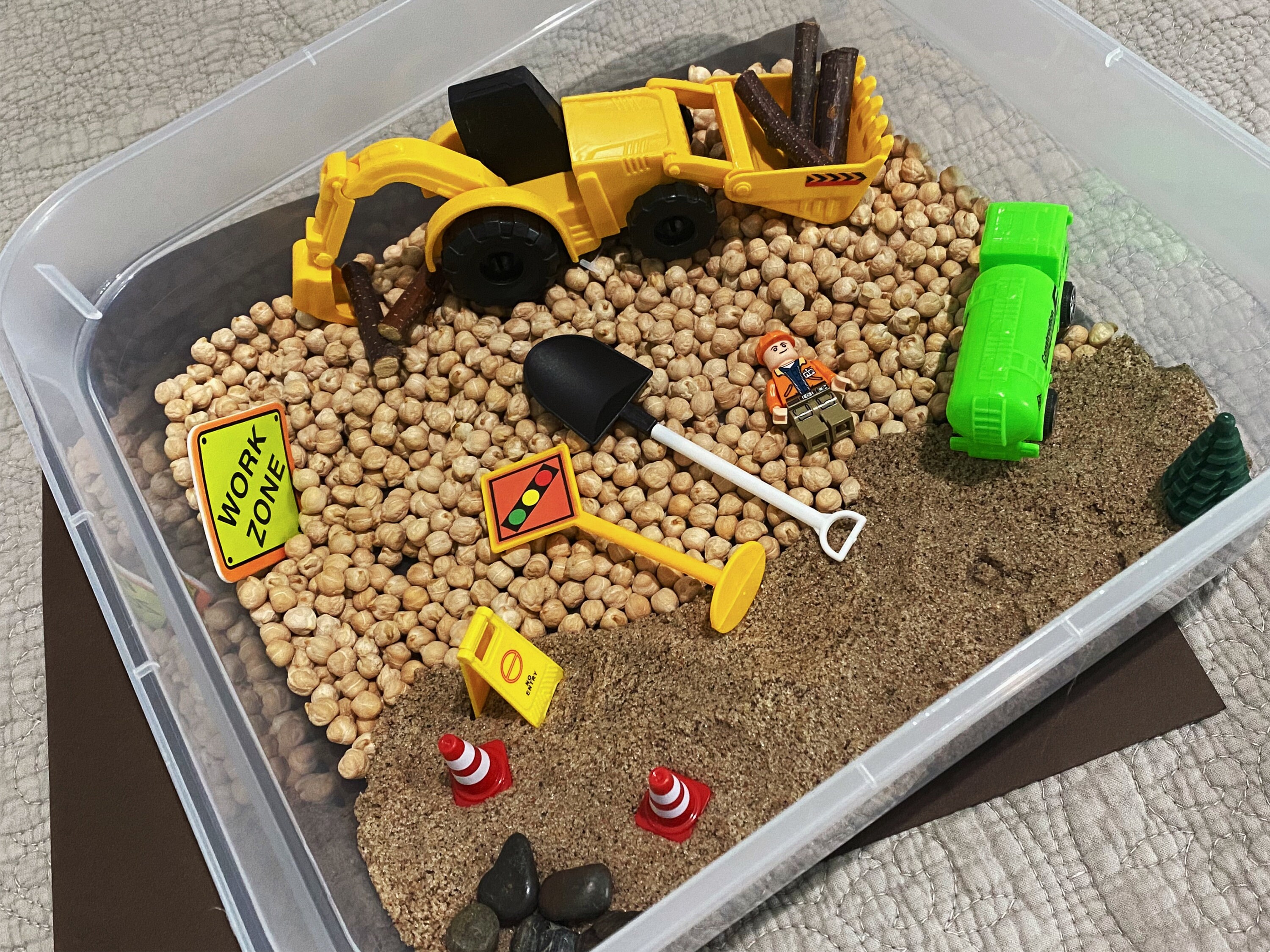 Construction Worker Sensory Bin/gravel Sensory /construction Zone ...