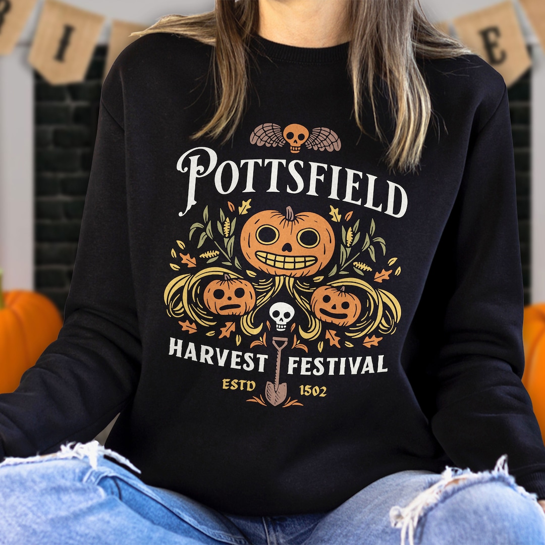 Retro Harvest Festival Pottsfield Sweatshirt Gothic - Etsy