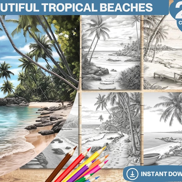 Tropical Coloring Pages Printable - Etsy