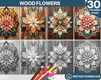 100 Botanical Flowers Coloring Book Pages, Blooming, Adults and Kids ...