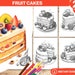 Fruit Cakes Coloring Book | Printable Adult and Kid Coloring Pages ...