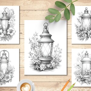 Cottage Flowers Lantern Coloring Book | Adults and Kids Colouring Books ...