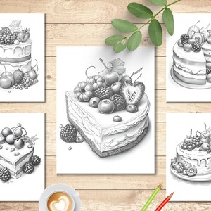 Fruit Cakes Coloring Book | Printable Adult and Kid Coloring Pages ...