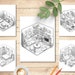 Enchanted Mini House Coloring Book, Adults and Kids Coloring Pages ...